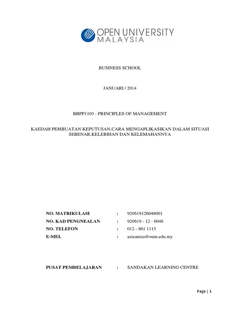 Principles of Management Assignment | PDF