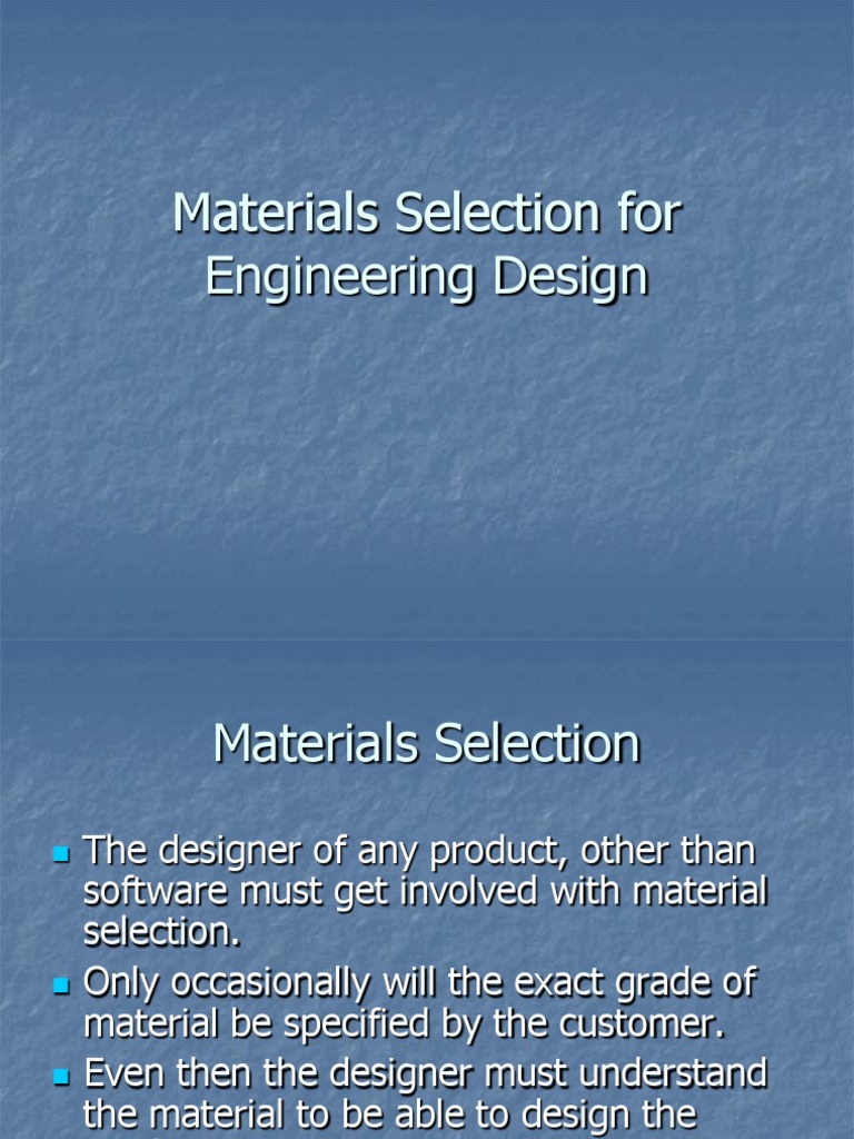 Engineering Materials Selection Guide | PDF | Industries | Science