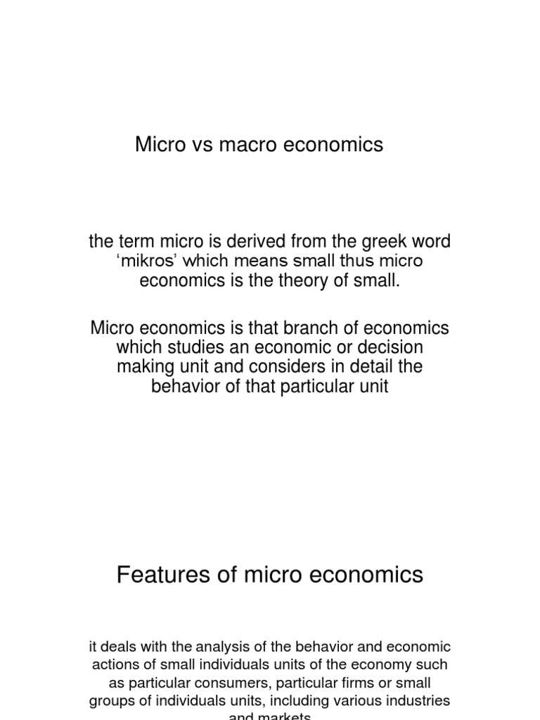Macro Vs Micro Economics | PDF | Microeconomics | Economics