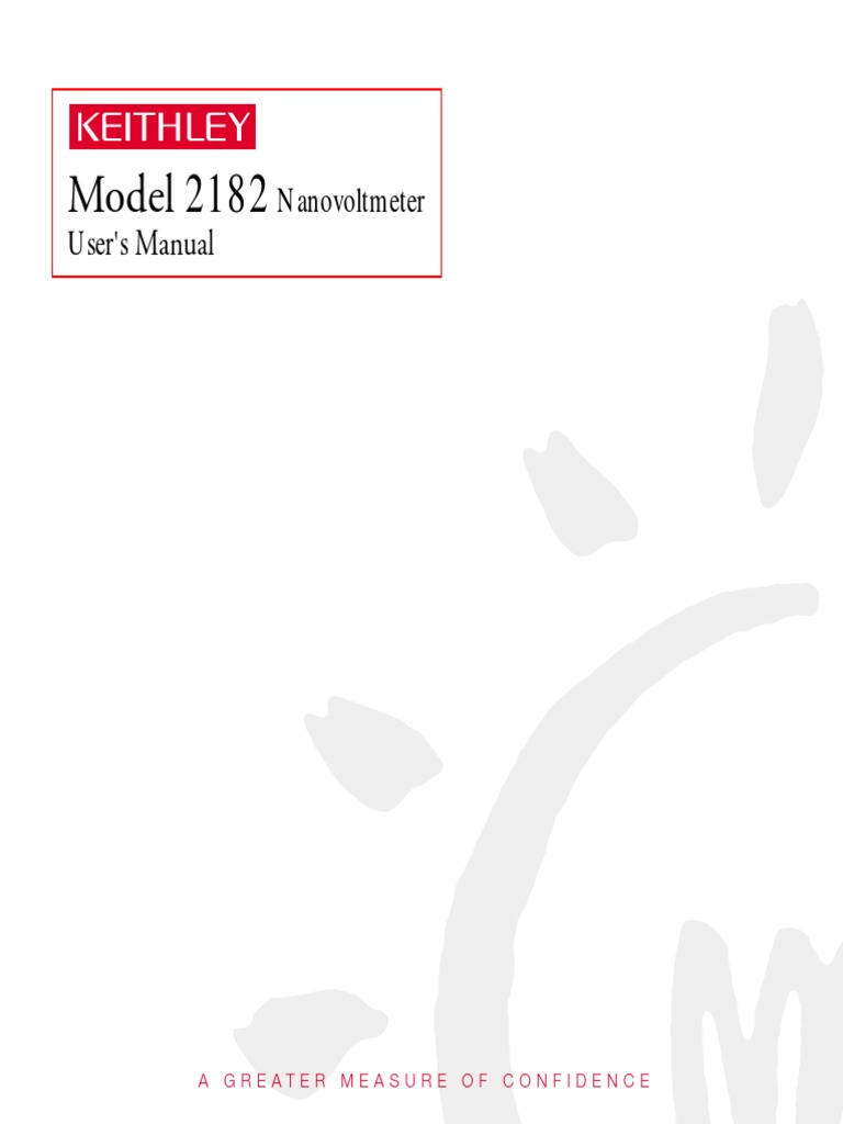 Model 2182: Nanovoltmeter User's Manual | PDF | Electric Shock | Switch