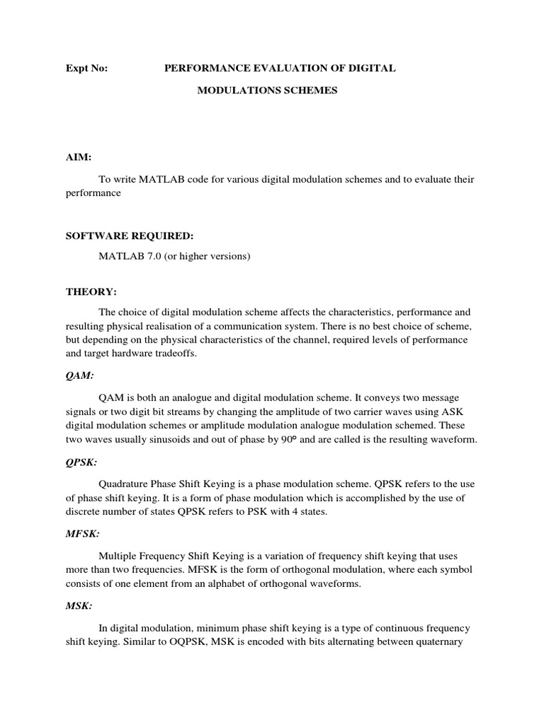 Digital Modulation Schemes | PDF | Modulation | Computer Data
