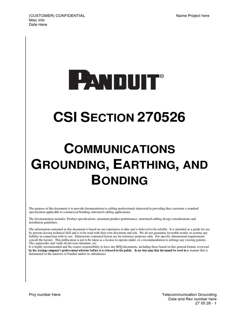 Communications Grounding Panduit | PDF | Electrostatic Discharge | Cable