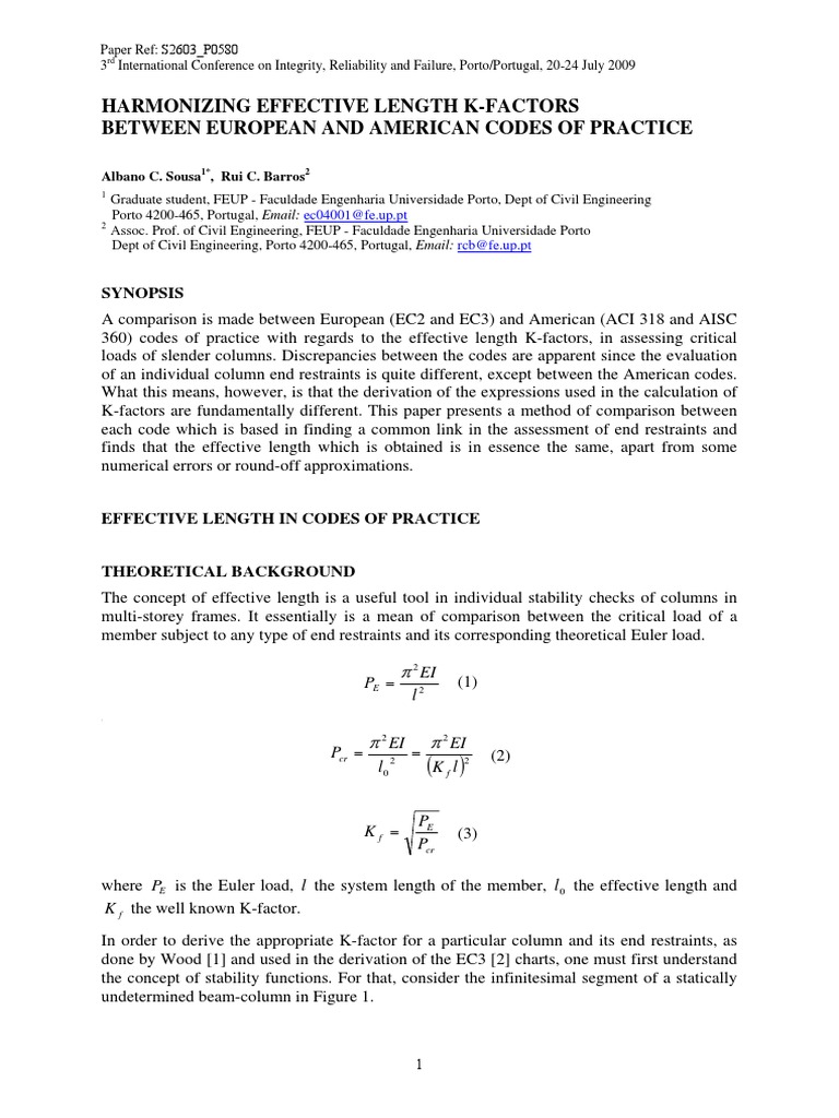 Harmonizing Effective Length K-Factors Between European and American Codes of Practice ...
