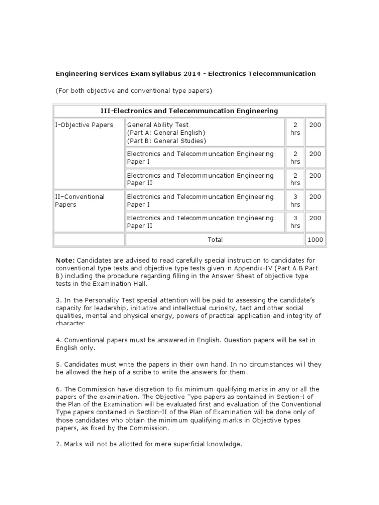 Indian Engineering Service Syllabus ECE | PDF | Electronics | Computer ...
