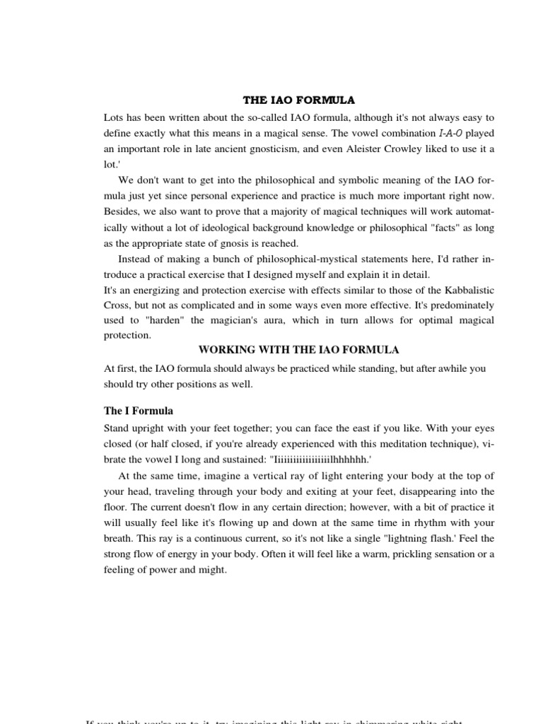 Practical IAO Formula for Magic | PDF