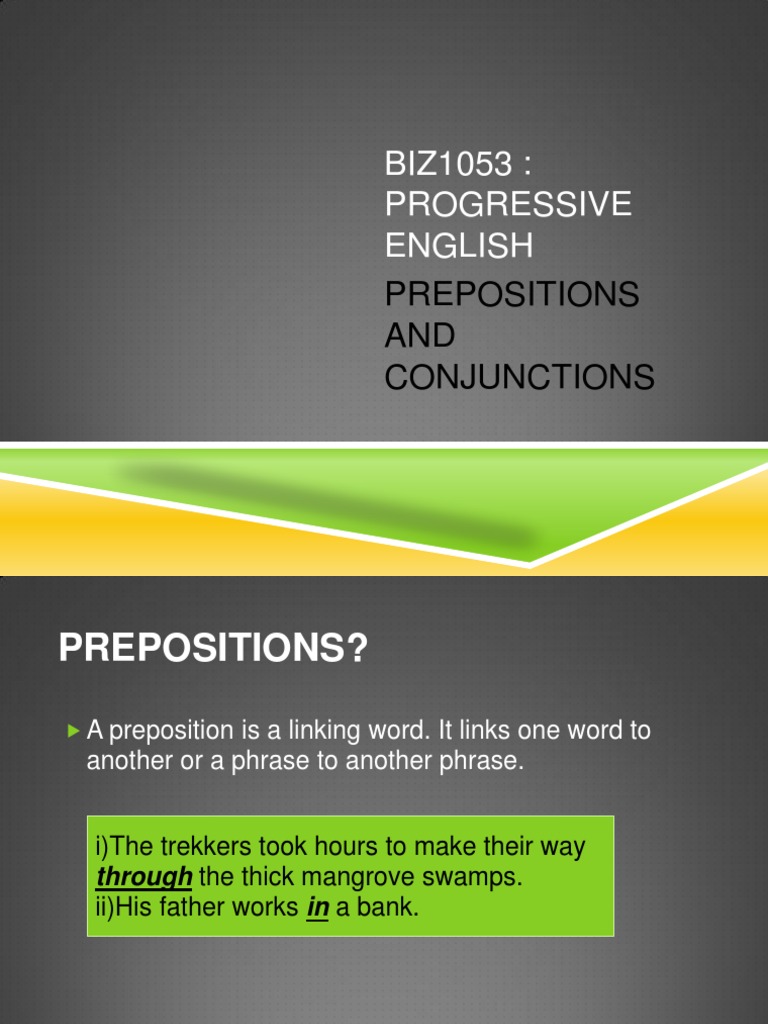 Prepositions And Conjunctions Pdf Preposition And Postposition