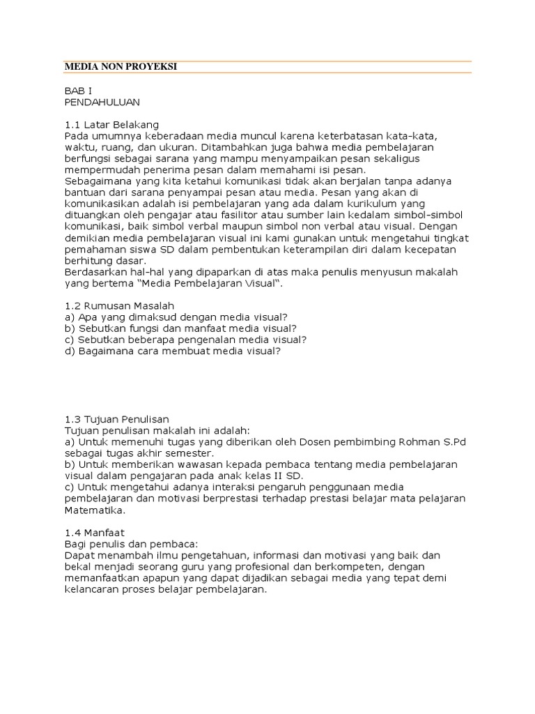 Media Non Proyeksi | PDF
