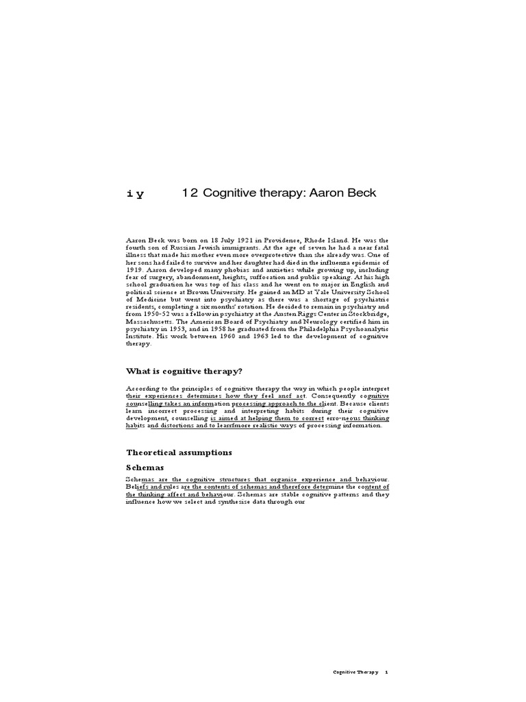 12 Cognitive Therapy | PDF | Cognitive Therapy | Psychotherapy