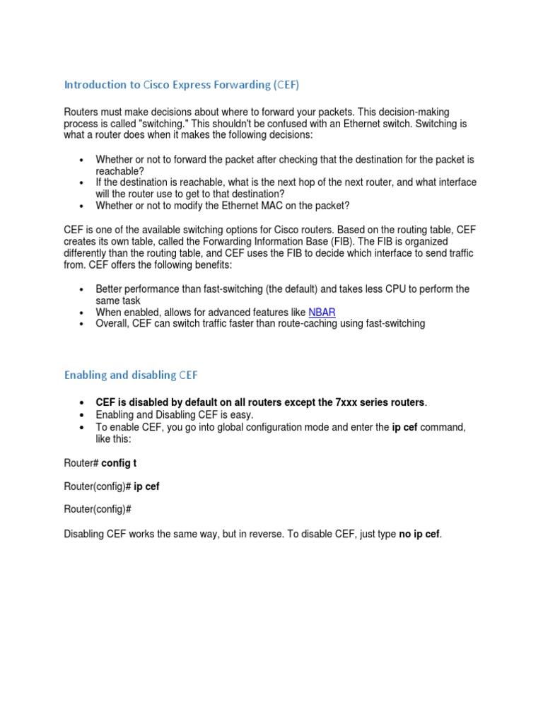 Get Better Performance With Cef | PDF | Router (Computing) | Routing