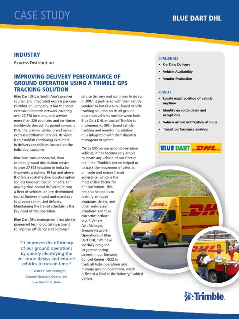 Case Study: Blue Dart DHL | PDF | Global Positioning System | Logistics