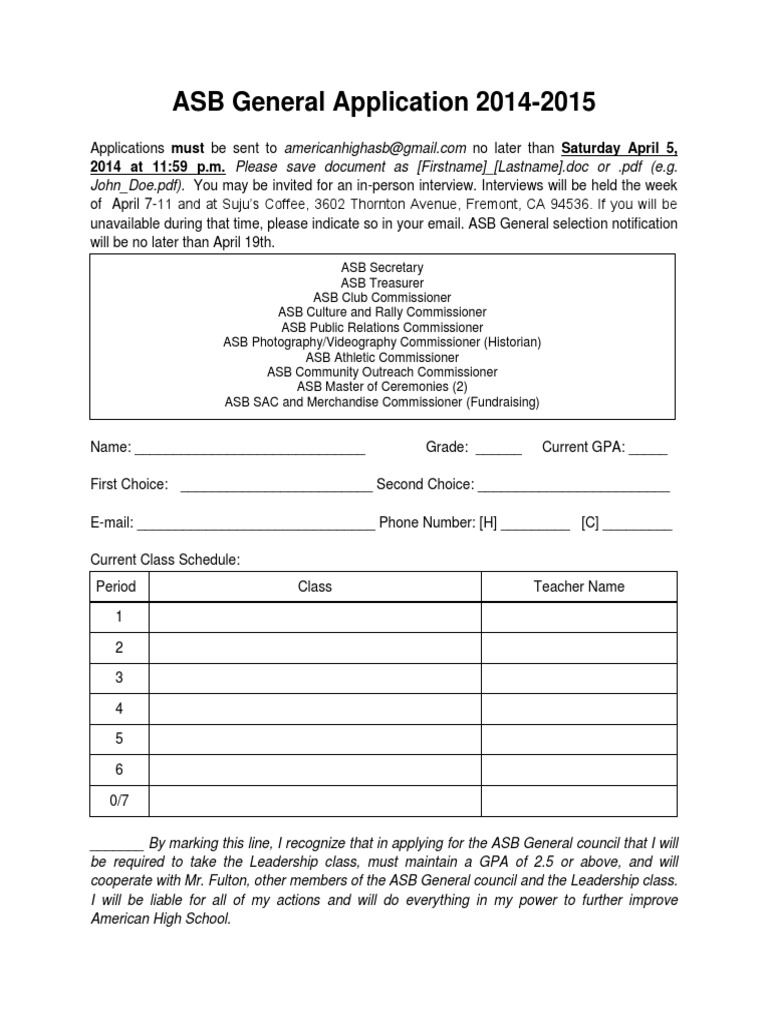 ASB GeneralApplication2014 2015 | PDF | Public Sphere | Business