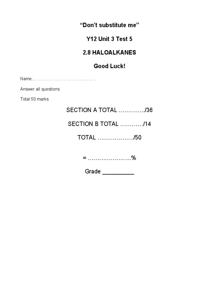 Testing Methods for Halogenoalkanes | PDF | Chemical Reactions ...