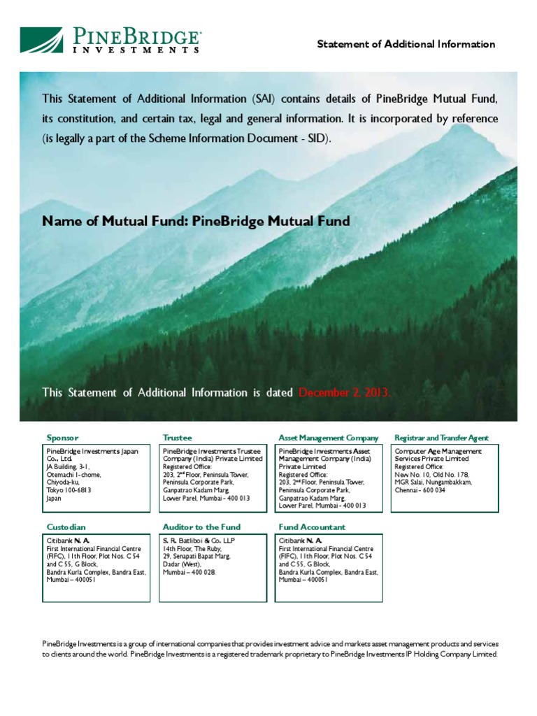 Pine Bridge | PDF | Trust Law | Mutual Funds