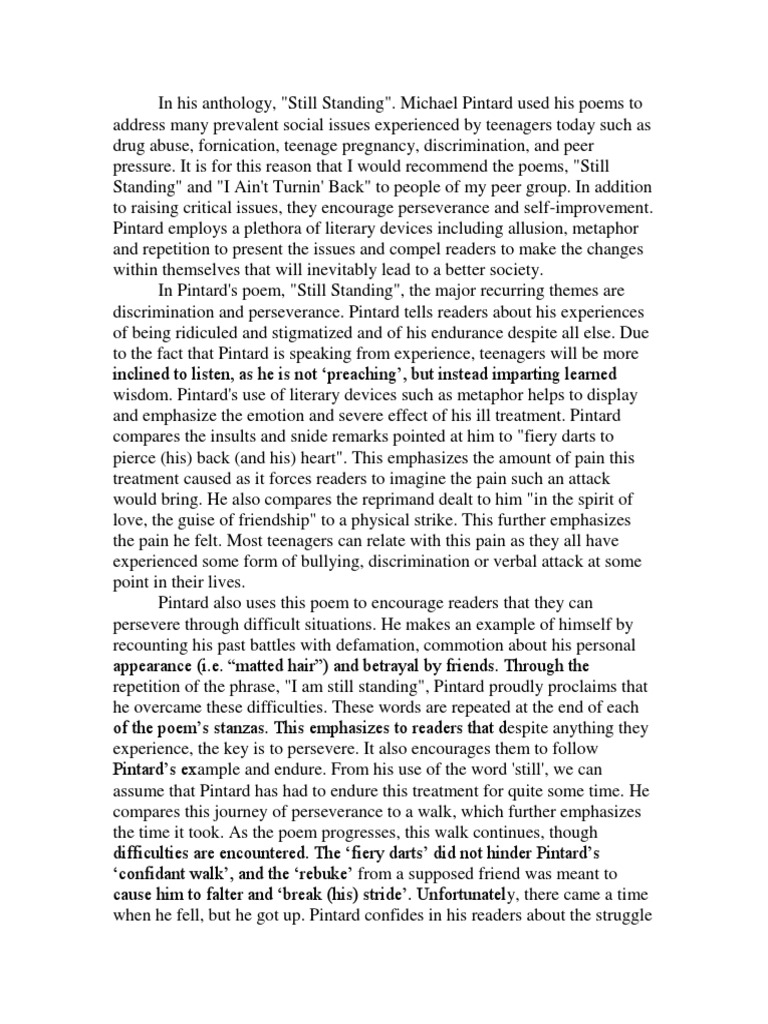 Pintard's Poems Address Social Issues | PDF | Adolescence | Pain