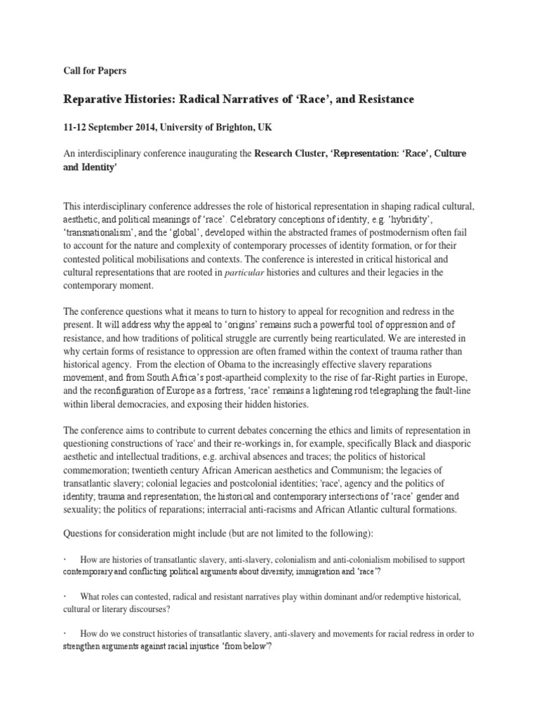 Reparative Histories: Radical Narratives of Race', and Resistance | PDF ...