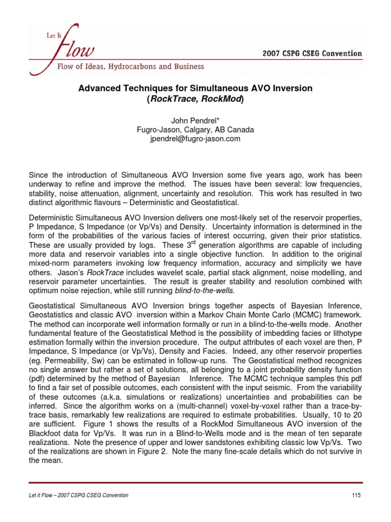 RockMod AVO Inversion Techniques | PDF | Statistical Inference | Monte ...