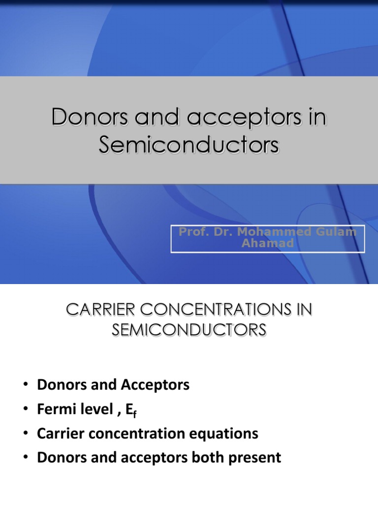 Donors and Acceptors in Semiconductors | PDF | Doping (Semiconductor ...