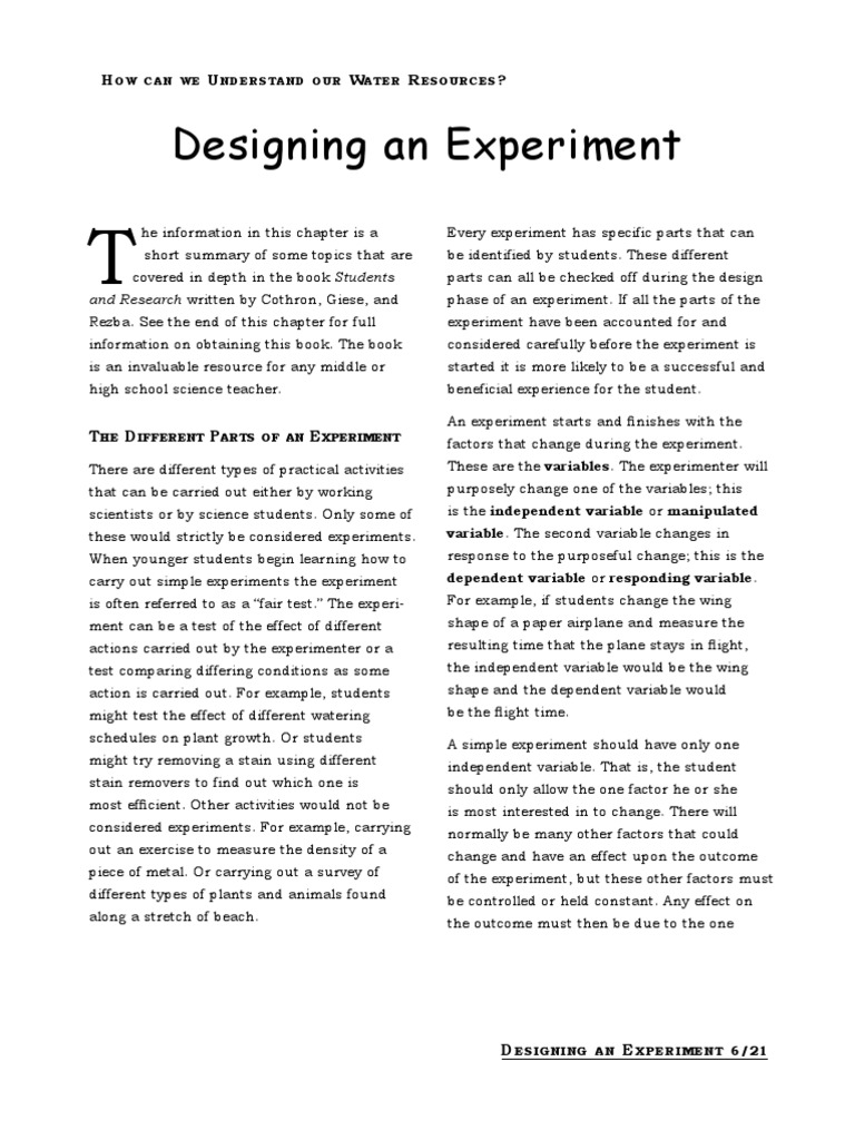 Research Experimental Design | PDF | Wellness | Science & Mathematics