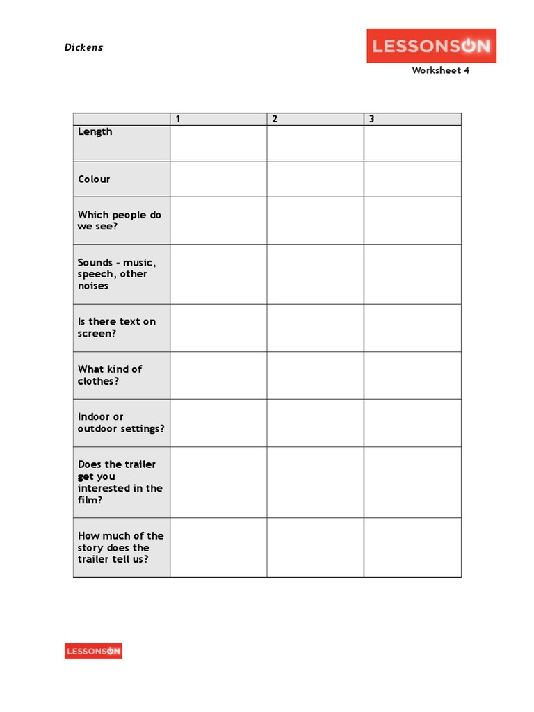 Dickens Worksheet 4 | PDF | Language Arts & Discipline