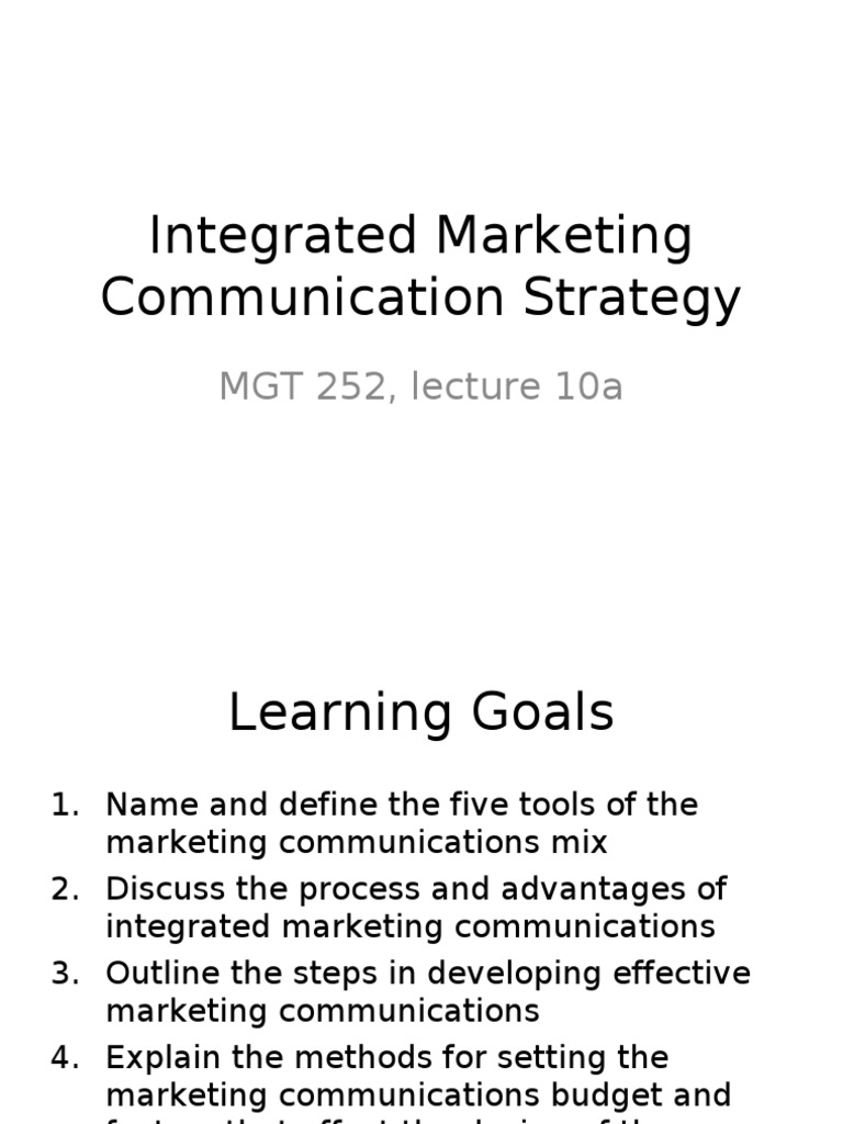 IMC Process With Examples | PDF | Marketing Communications | Sales