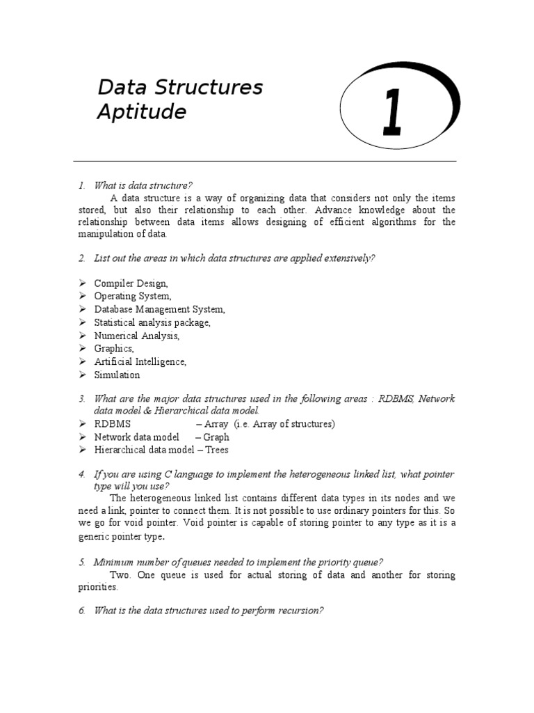 Data Structures Aptitude Pdf Pointer Computer Programming C Programming Language 