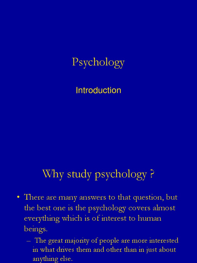 Introduction Psychology | PDF | Psychology | Perception