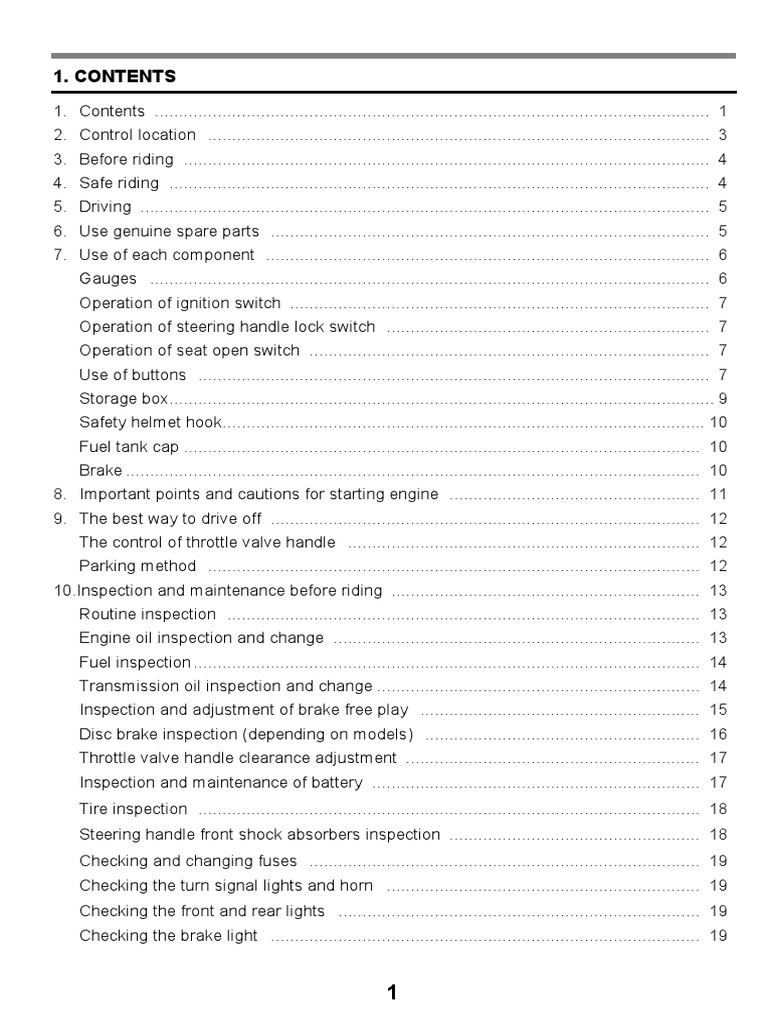 SYM Symphony 125 User Manual | PDF | Tire | Brake