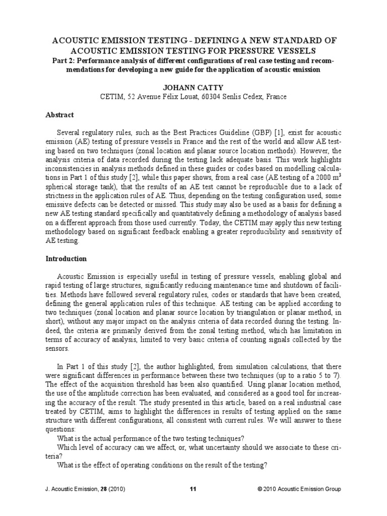 Acoustic Emission Testing PDF | PDF | Decibel | Amplitude