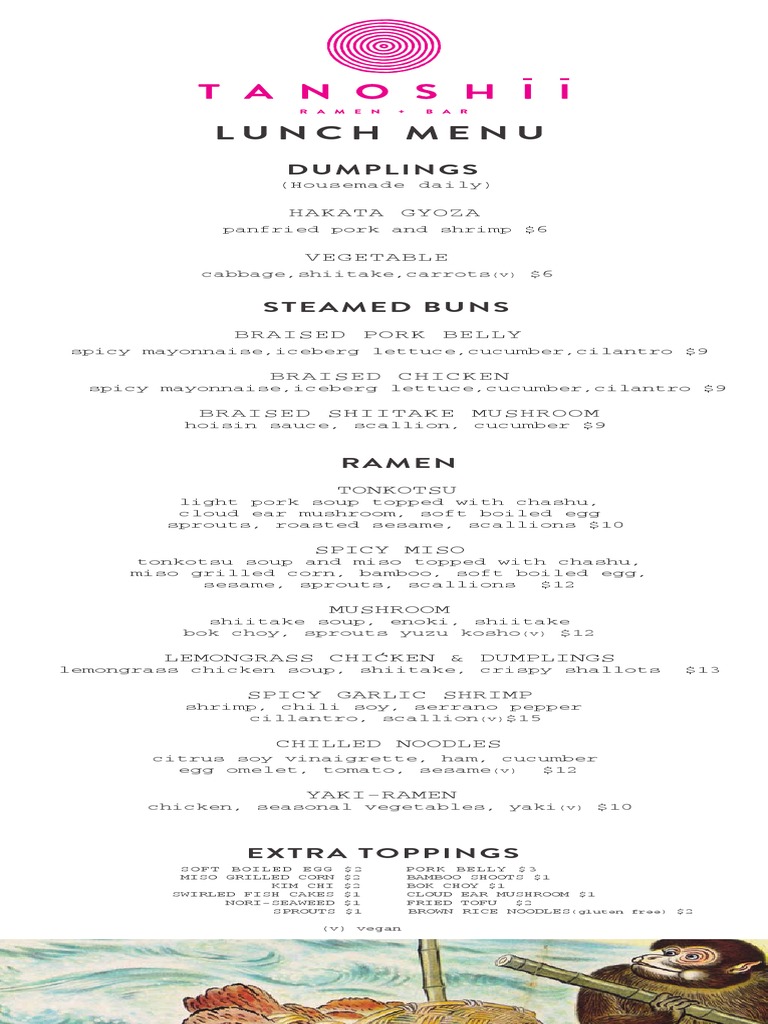Tanoshii Lunch Menu | PDF
