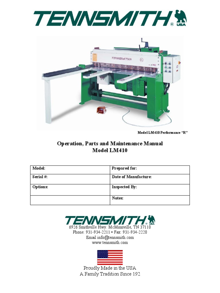 Model LM410 Manual PDF | PDF | Screw | Rectifier