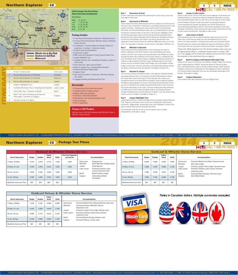 2014 Northern Explorer | PDF | Hotel And Accommodation | Railway