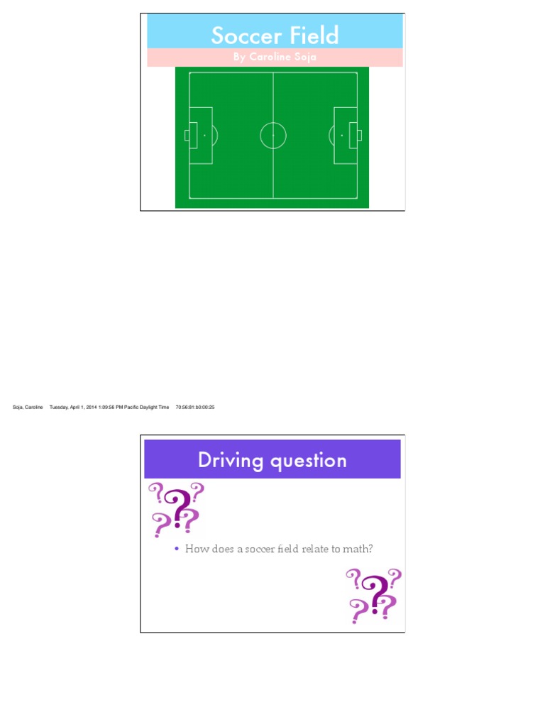 Soccer Field Geometry Math | PDF | Association Football | Teaching ...