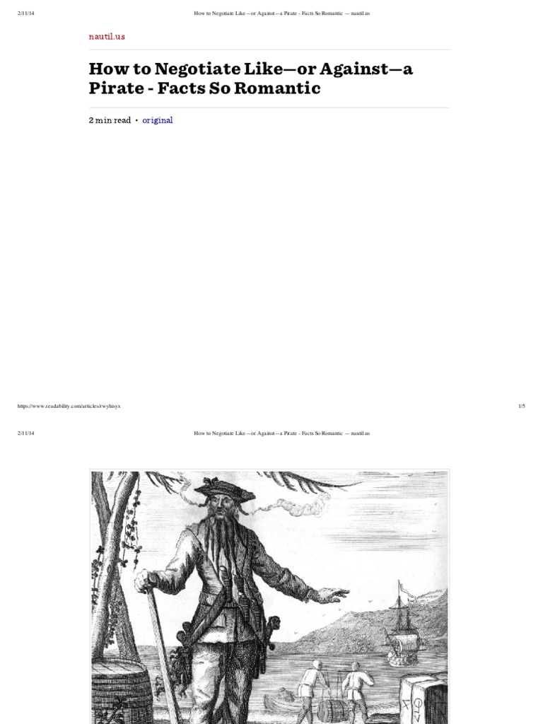 How To Negotiate Like-Or Against-A Pirate - Facts So Romantic - Nautil ...