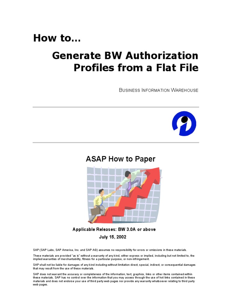 How To... Generate BW Authorization Profiles From A Flat File | PDF ...