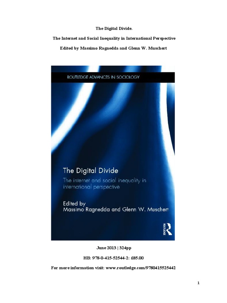 Intro The Digital Divide The Internet And Social Inequality In