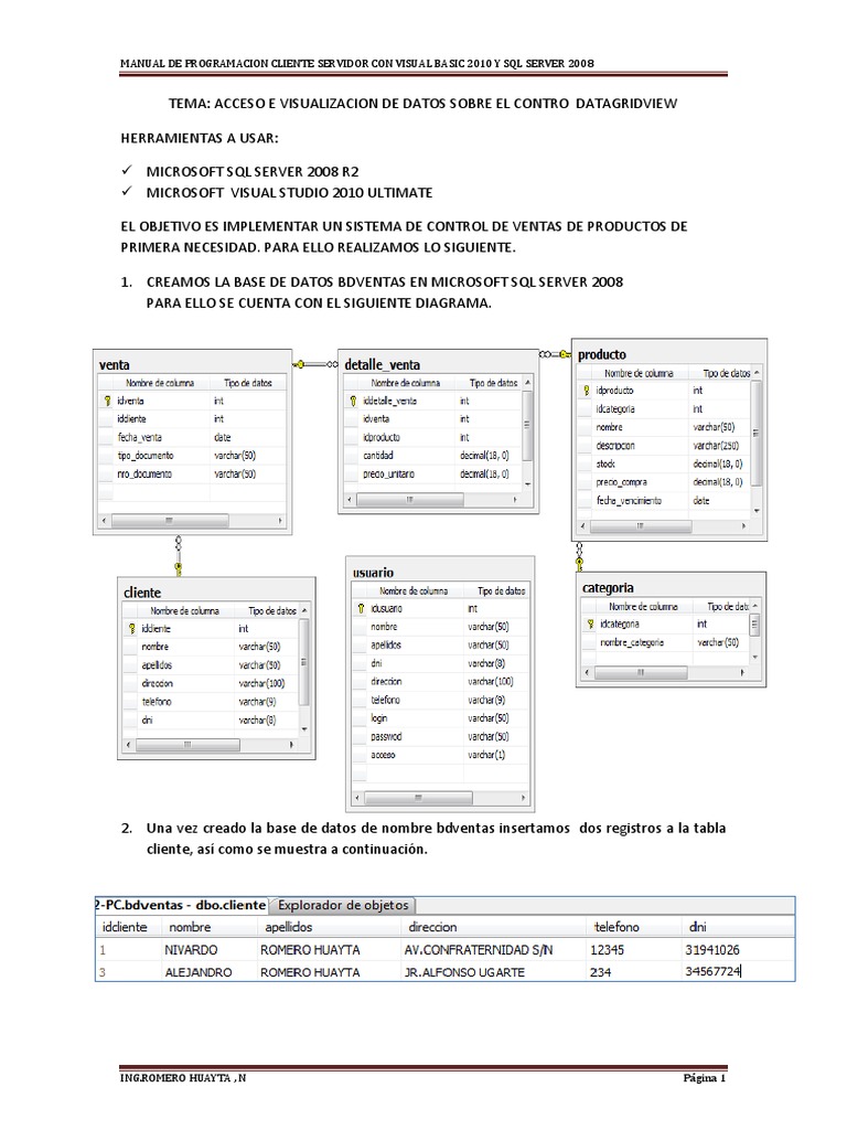 Tutorial BD SQL | PDF | Servidor SQL de Microsoft | Tabla (base de datos)