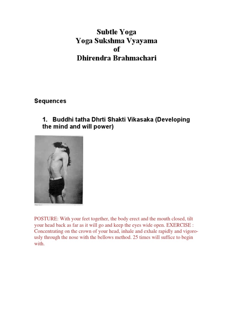 Dhirendra Brahmachari's Sukshma Vyayama | PDF | Hand | Human Eye