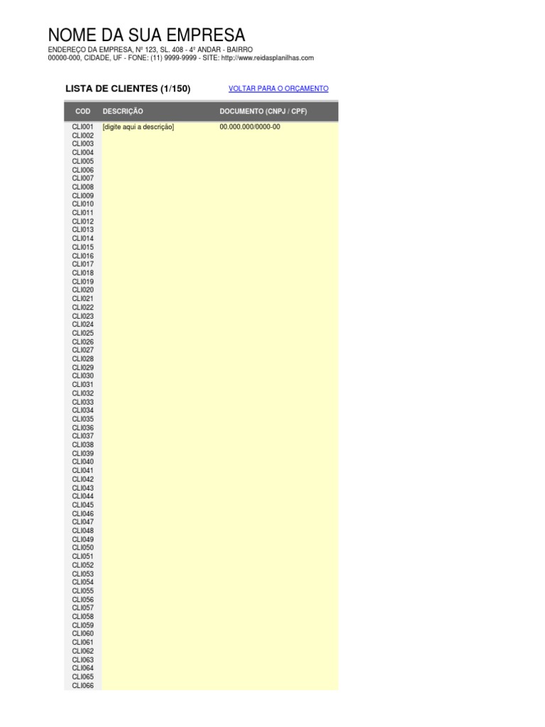 Lista Completa de Clientes e Produtos | PDF