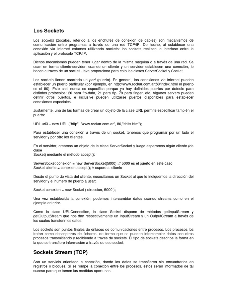 JAVA Sockets | PDF