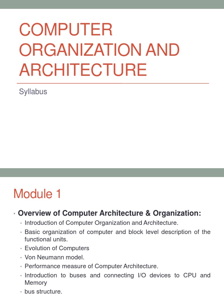 Computer Organization and Architecture Overview | PDF | Instruction Set ... Computer Organization and Architecture Overview | PDF | Instruction Set ...