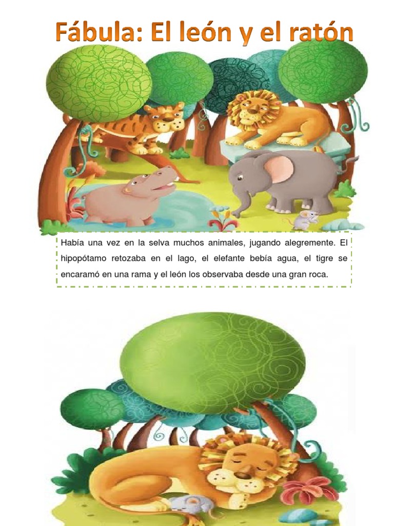 Fabula El León y El Ratón | PDF | León | Ocio