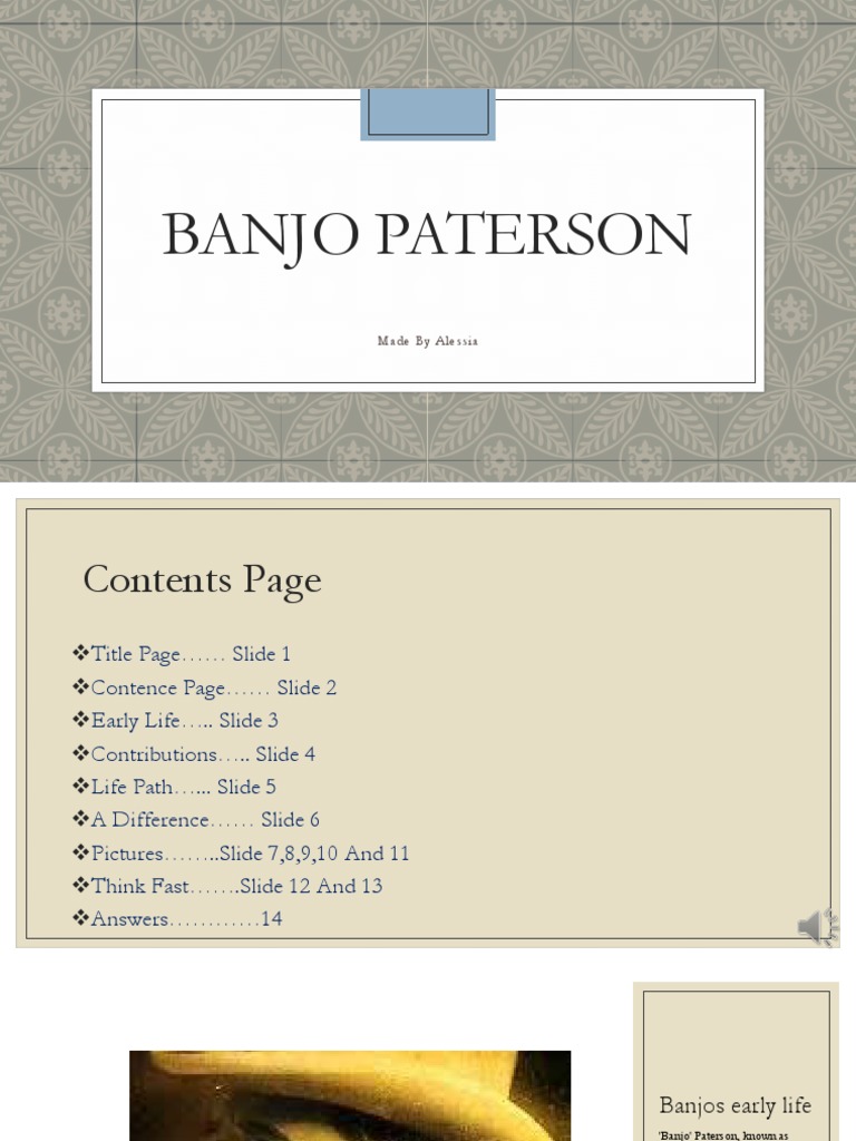 Banjo Paterson | PDF | Poetry