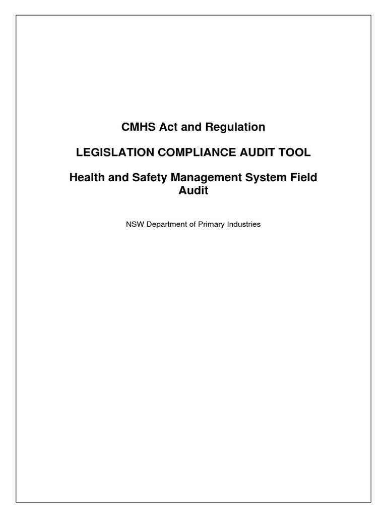 COA 018 Audit Checklist For Coal Operation Health and Safety Management ...