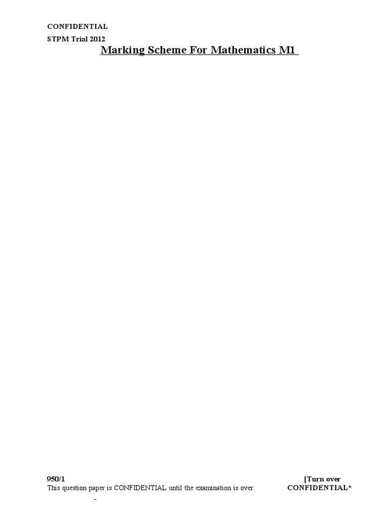 Analysis of a Mathematics Examination Marking Scheme | PDF | Mathematical Objects | Teaching ...