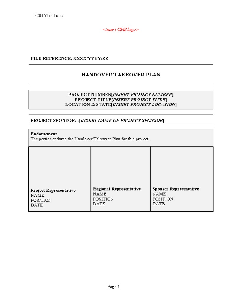 Construction Project Handover Plan | PDF | Business
