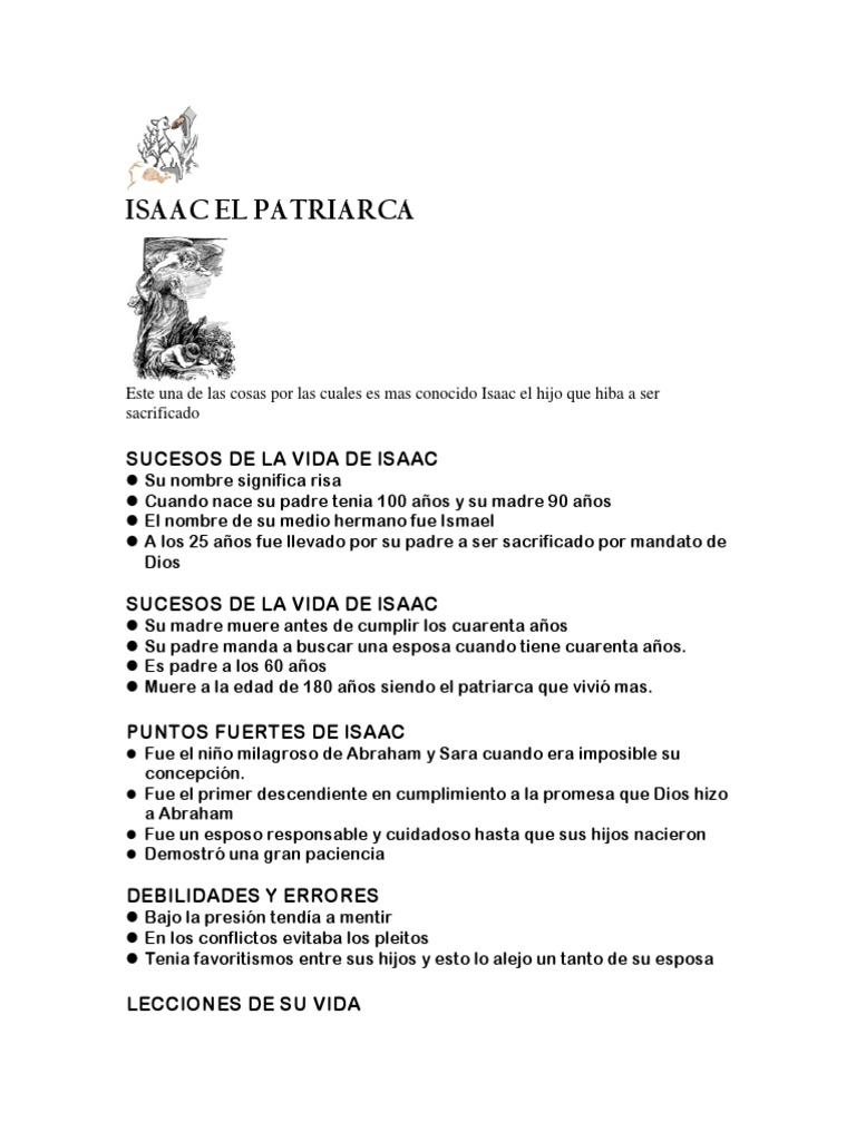 Estudio Biblico Isaac El Patriarca | PDF