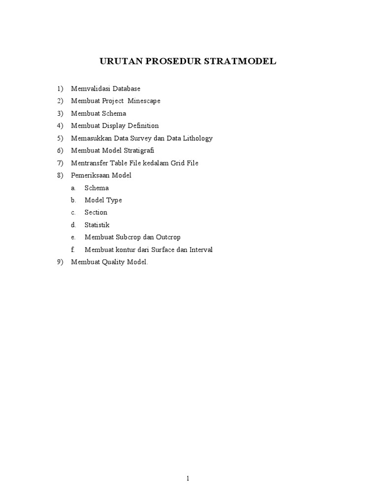 Urutan Prosedur Stratmodel Minescape | PDF | Komputer