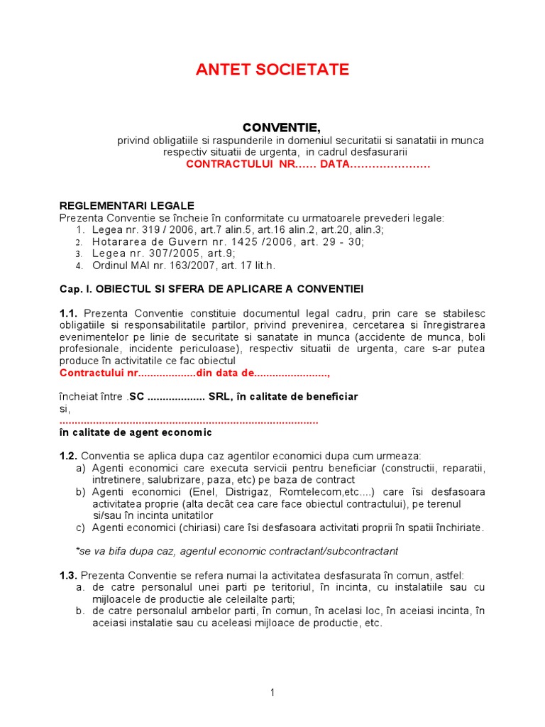 Model Conventie SSM + SU | PDF
