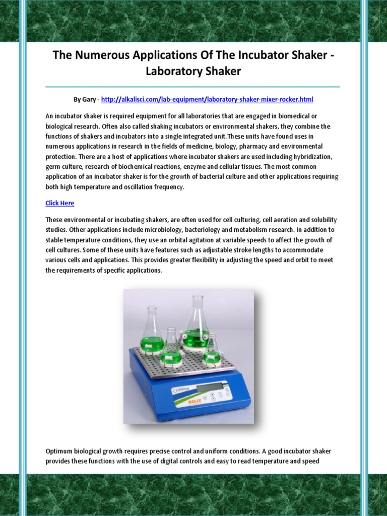 Laboratory Shaker | Bacteria | Cell Culture