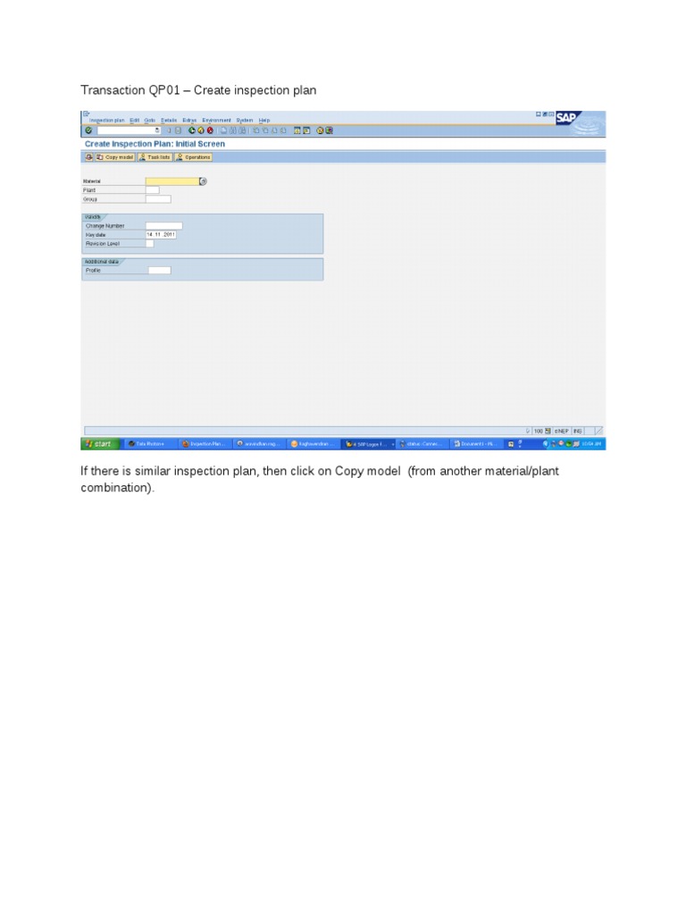 Create Inspection Plan in Sap | PDF
